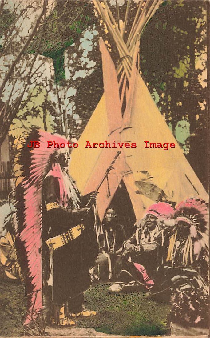 Native American Indians, Teepee, Hand Colored | Asia & Middle East ...