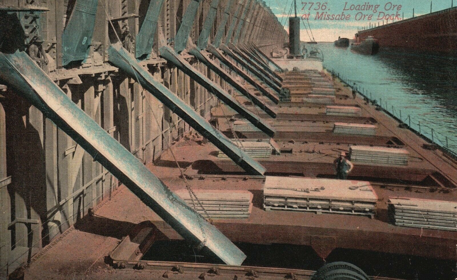 Vintage Postcard 1918 Loading Ore at Missabe Ore Dock Minnesota ...