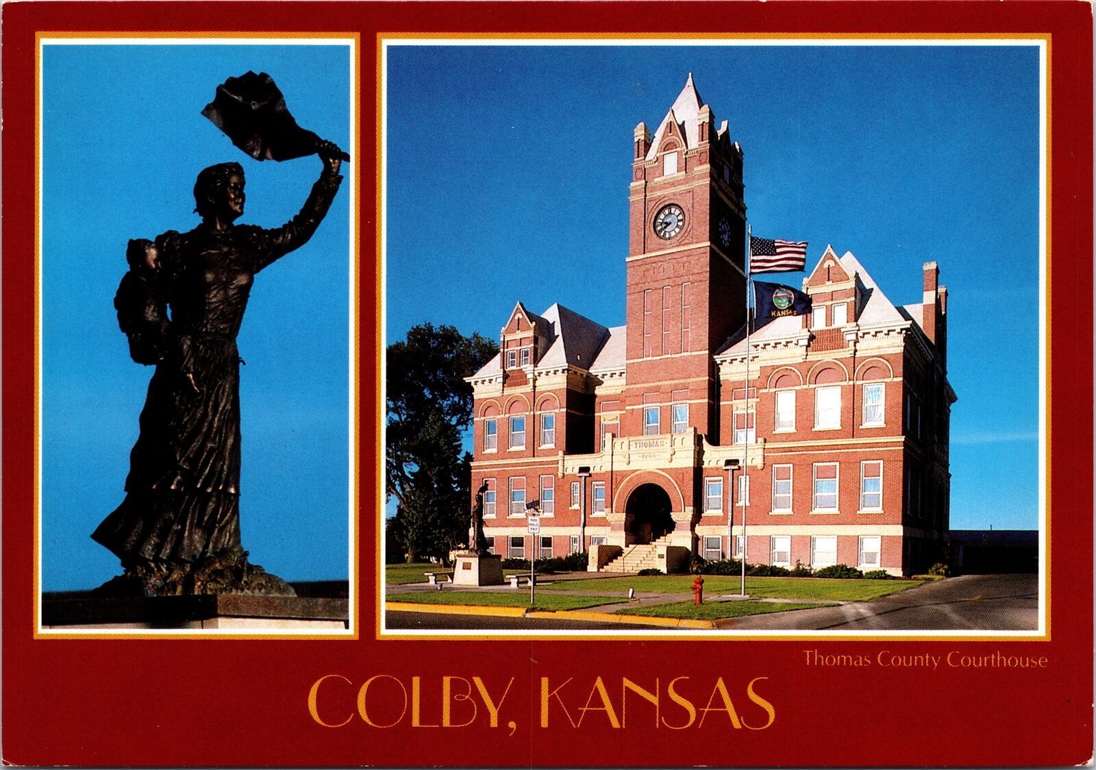 Continental Size Postcard the Thomas County Courthouse in Colby Kansas ...
