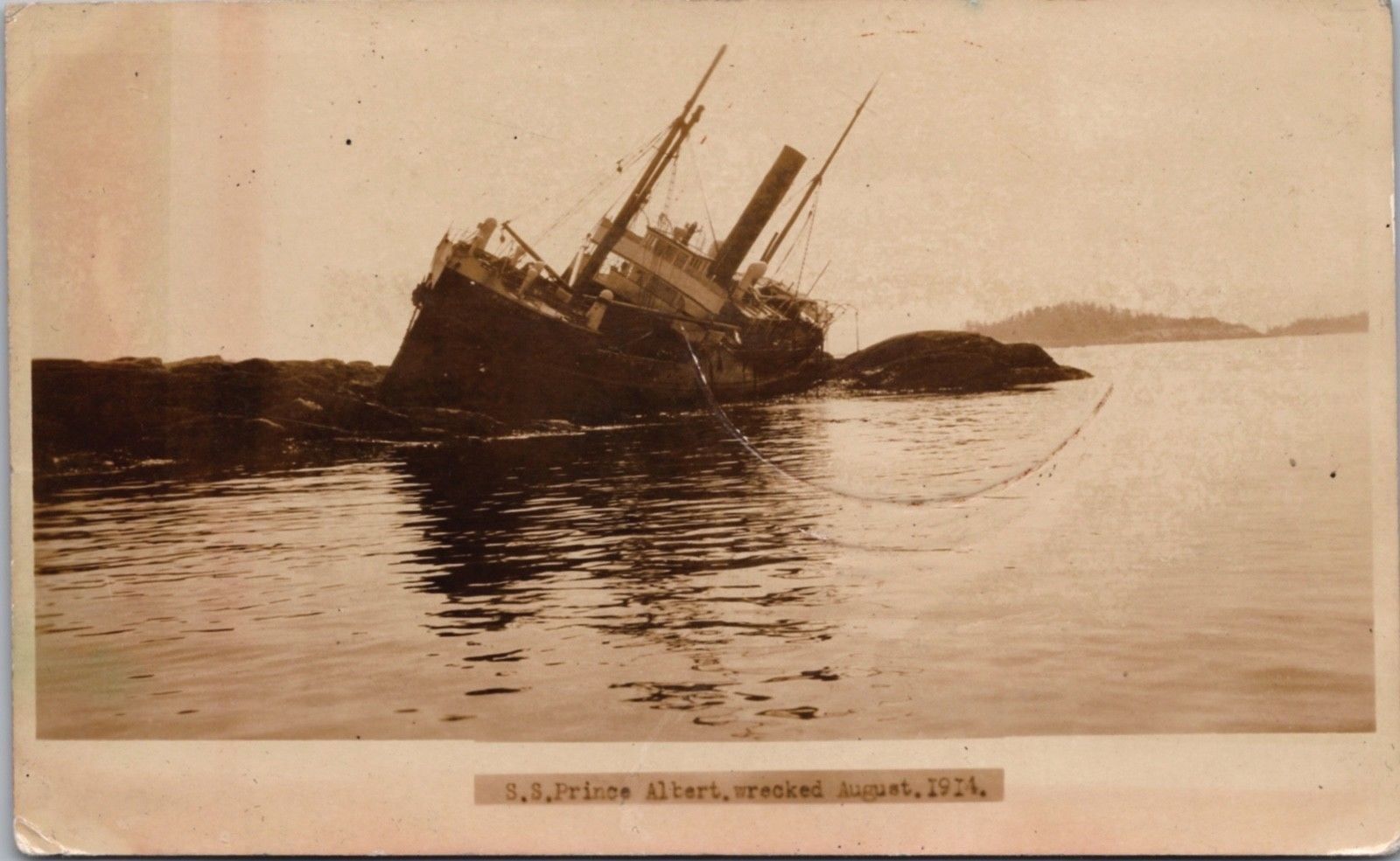 SS Prince Albert Ship Wrecked 1914 near Prince Rupert BC Real Photo ...