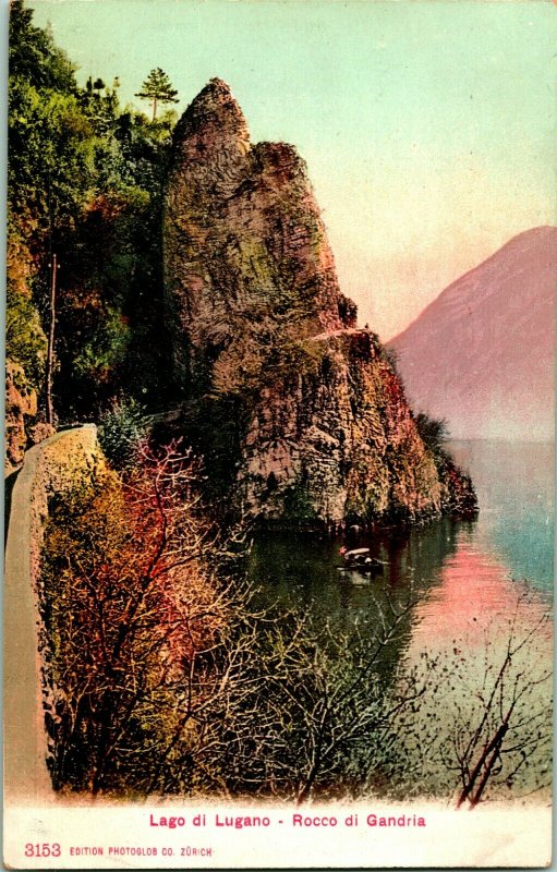 Vtg Postcard Switzerland Lago Di Lugano Rocco Di Gandria Photoglob Co ...