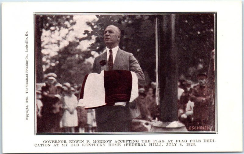Governor Edwin P. Morrow Accepting The Flag At Flag Pole Dedication ...