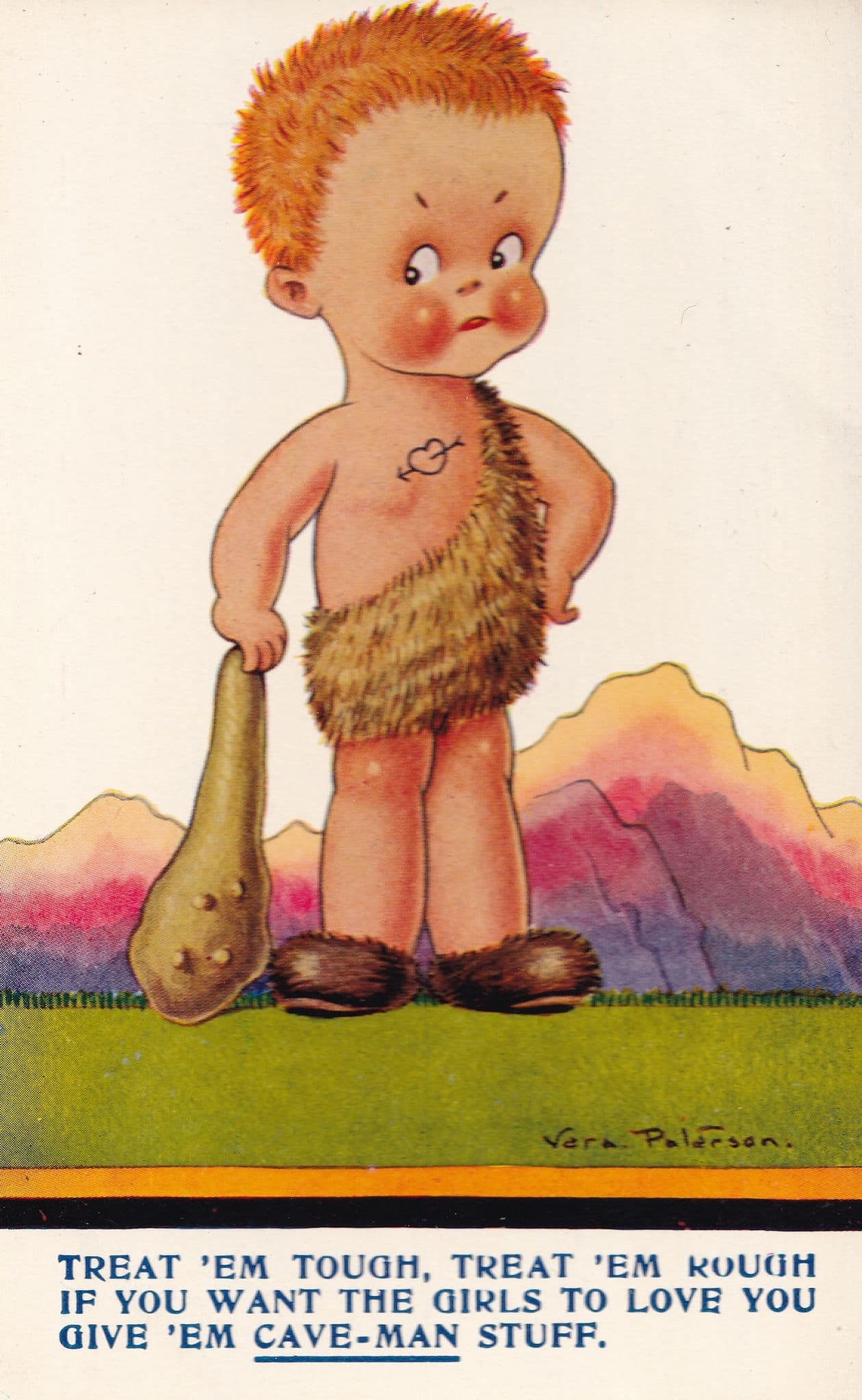 Caveman Comic Prehistoric Child Flinstones Style Comic Postcard ...