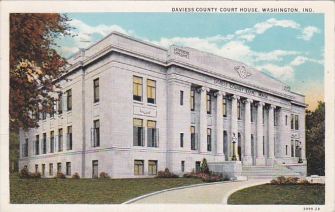 Indiana Washington Davies County Court House 1932 Curteich | United ...