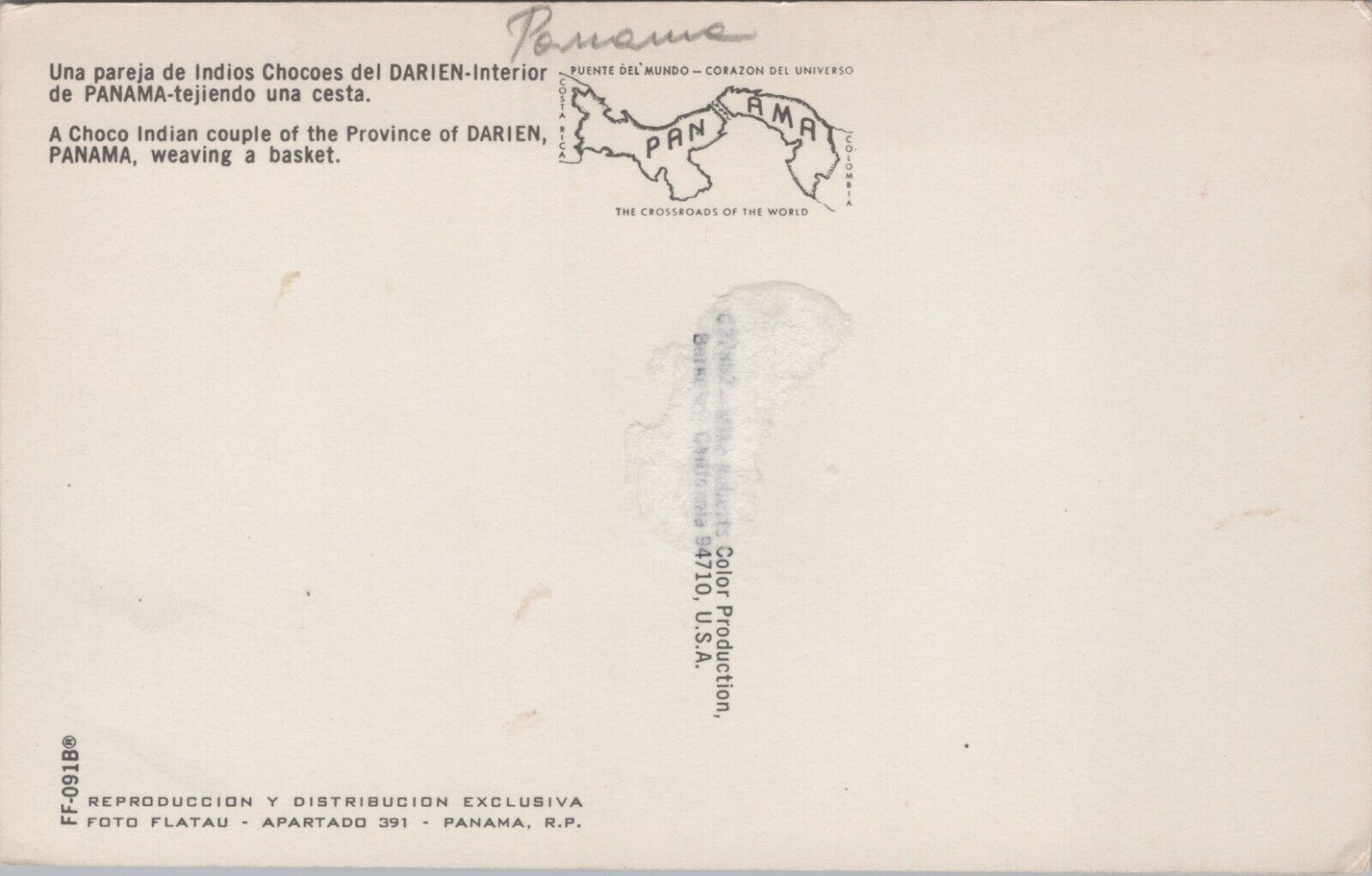 Panama A Choco Indian Couple of the Province of Darien Panama Weaving ...