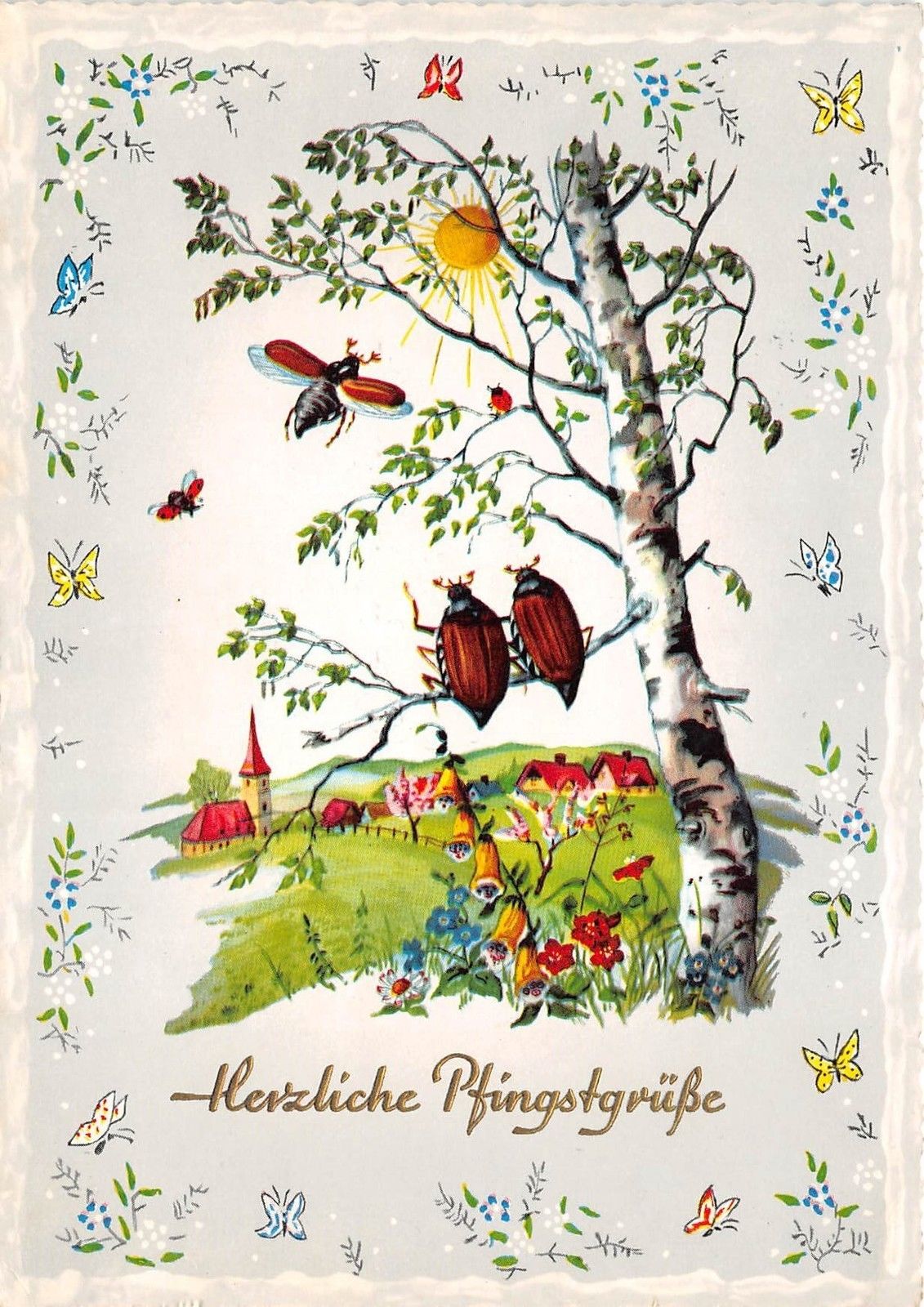 BG20726 beetle butterfly bird flower pfingsten pentecost germany ...