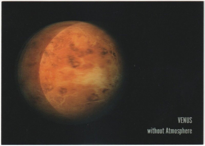Venus With And Without Atmosphere, 3D Lenticular Postcard, Planetary ...