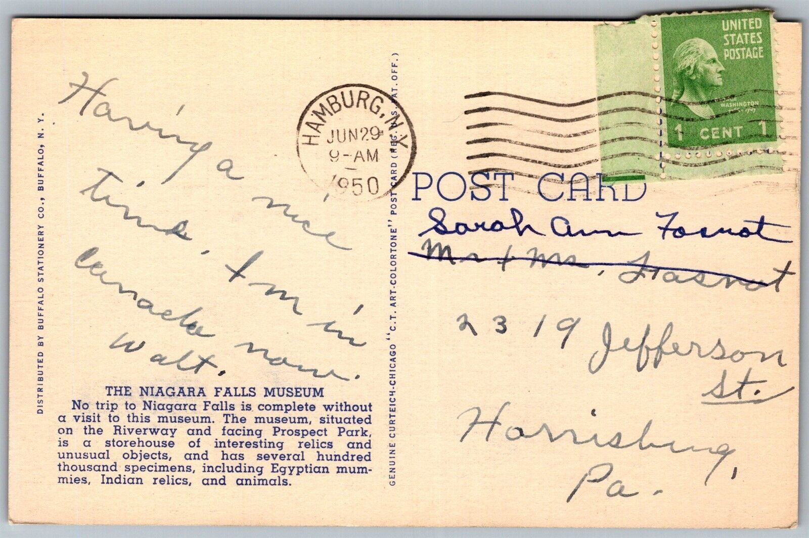 Vtg Niagara Falls Canada American Canadian Falls Night View 1950s ...