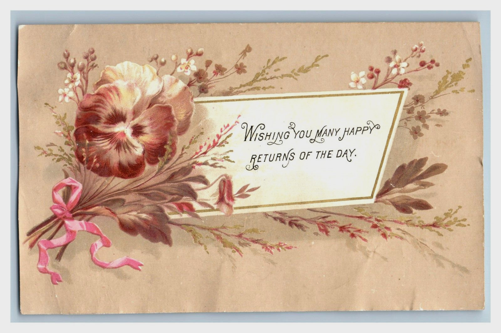 1880s Victorian Many Happy Returns Of The Day Card P132 | Ephemera ...