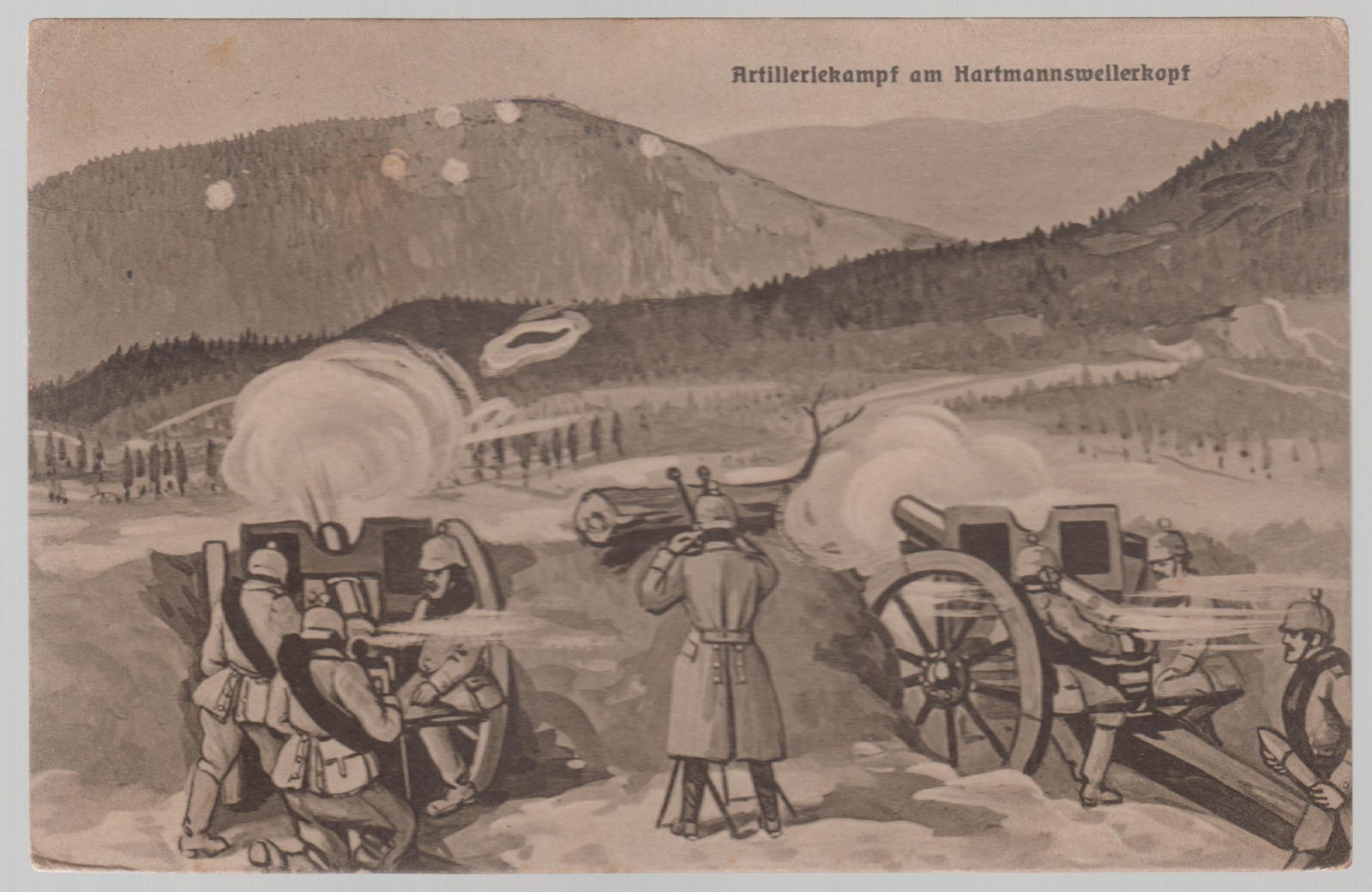 1915 Germany WW 1 Artillery in Battle Picture Postcard Cover Feldpost ...