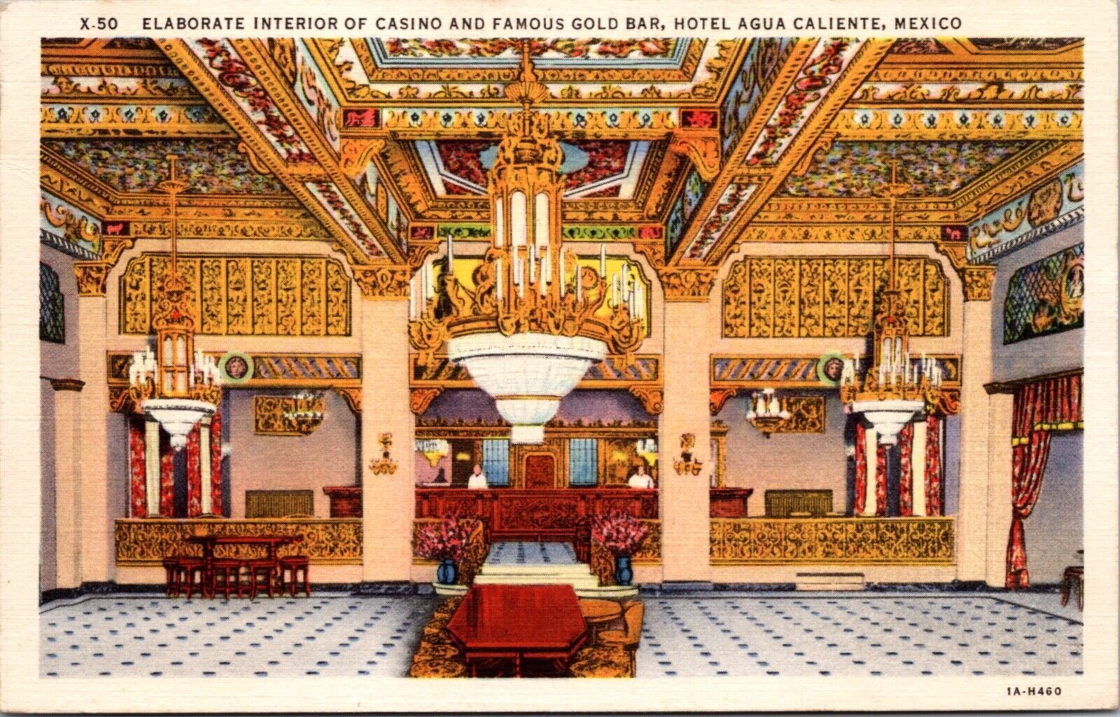 Linen PC Interior of Casino and Famous Gold Bar at Hotel Agua Caliente ...