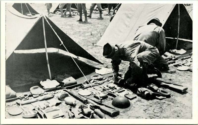 Vtg Postcard 1940s WWII Camp Cooke California CA - Pup Tent Inspection ...