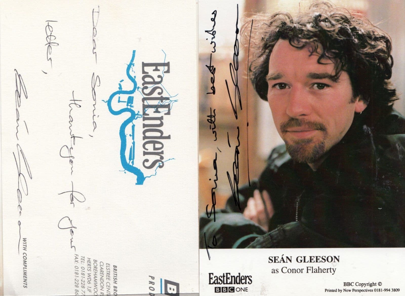 Sean Gleeson BBC Eastenders Hand Signed Cast Card Photo & Compliments ...