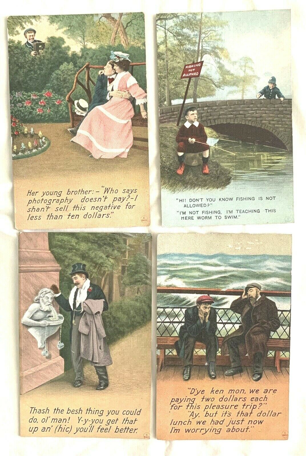 Lot 4 Vintage Bamforth & Co Comic Postcards from 1910 | Other ...