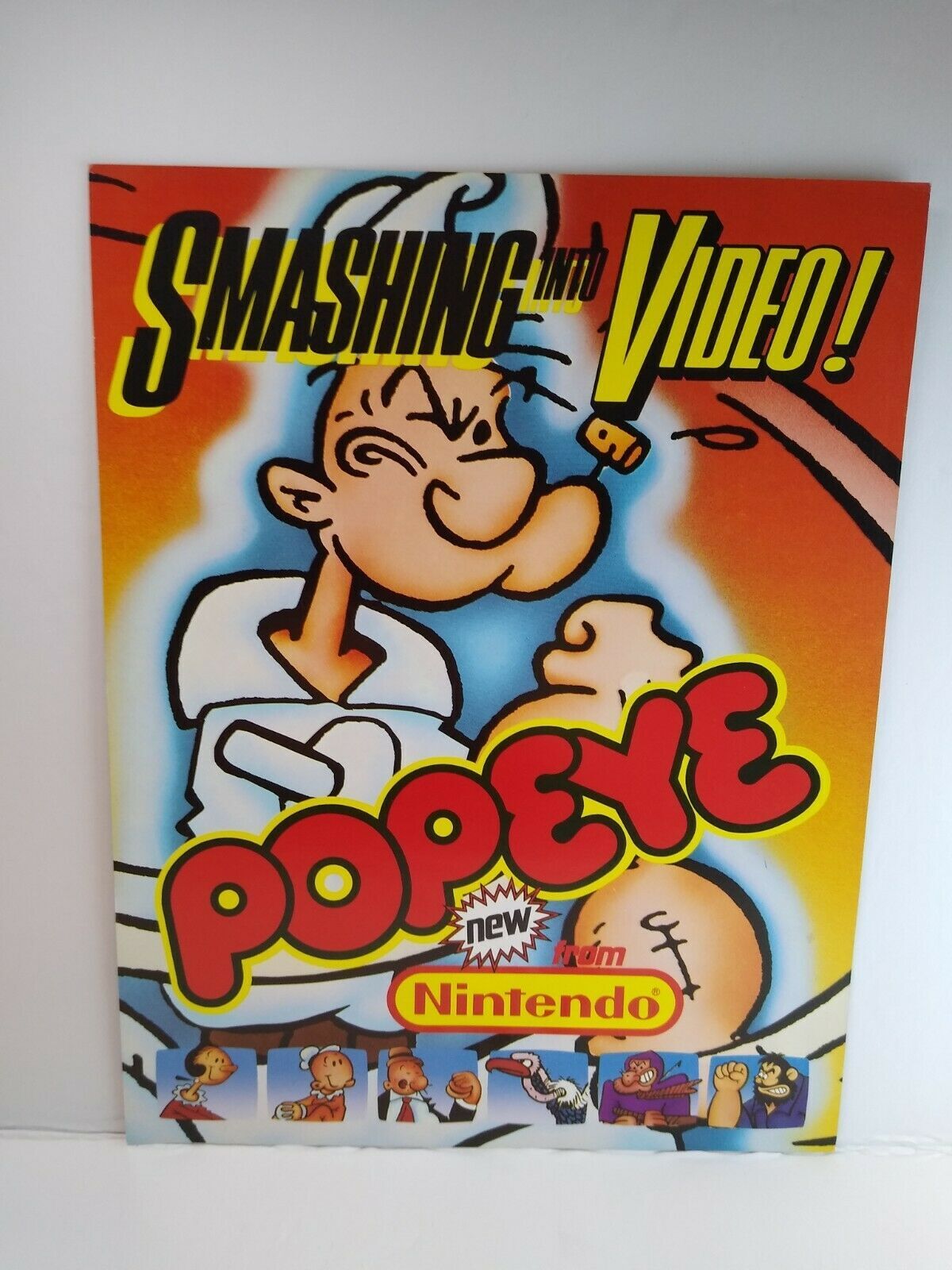 Popeye Arcade Flyer Original Video Game Promo Retro 1982 8.5" x 11 ...
