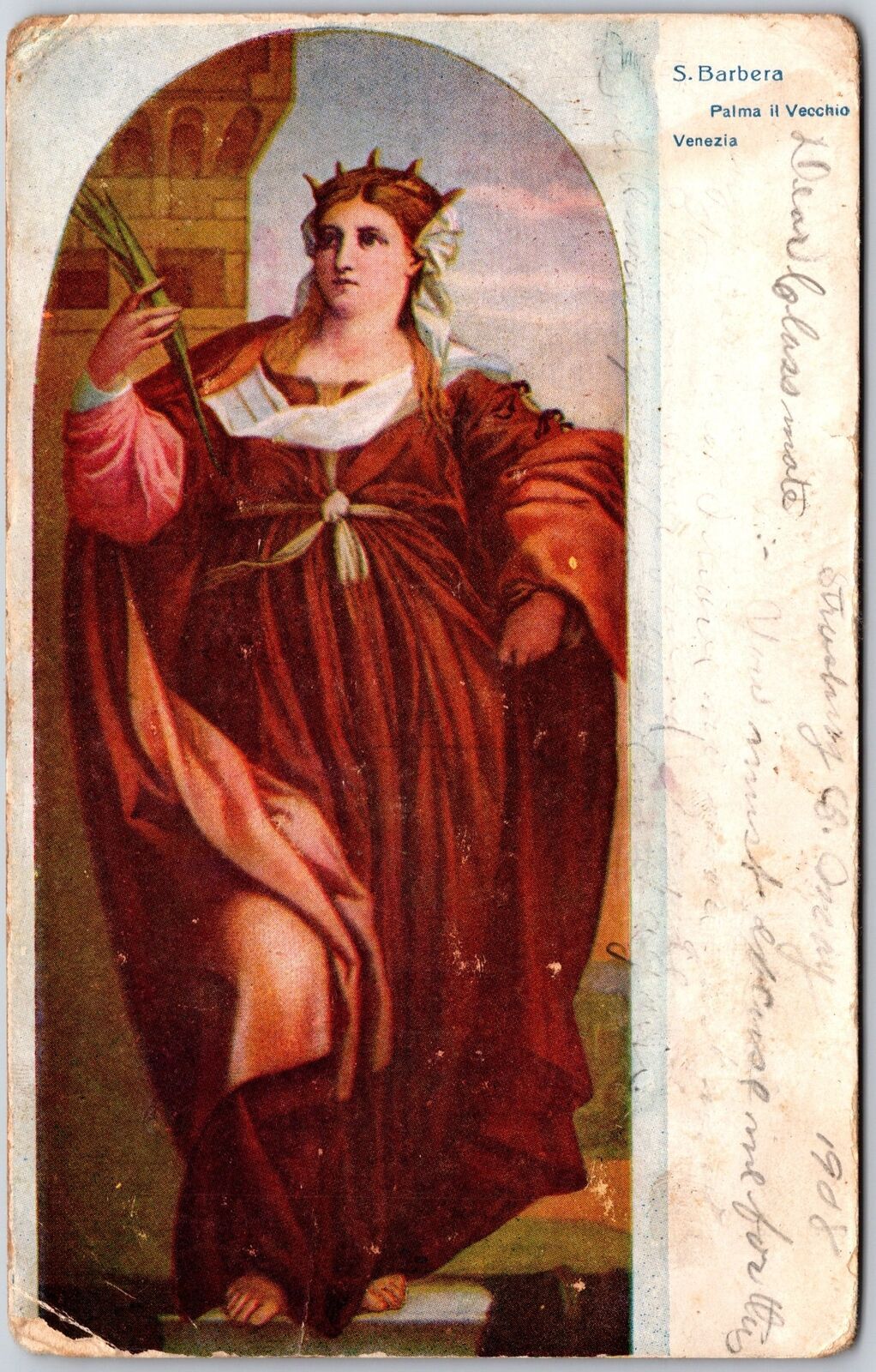 Santa Barbara Portrait Palma Il Vecchio Artwork Venezia Italy IT ...