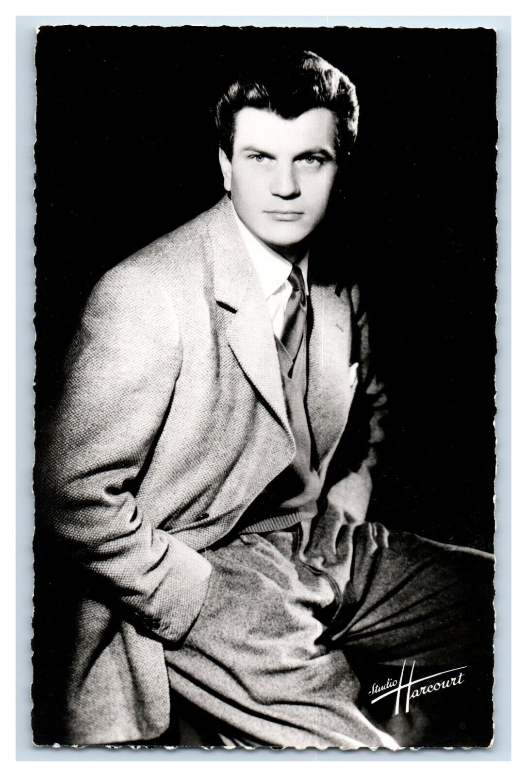 Vintage Real Photo RPPC Actor Henri Vidal Actor Original Postcard P37 ...