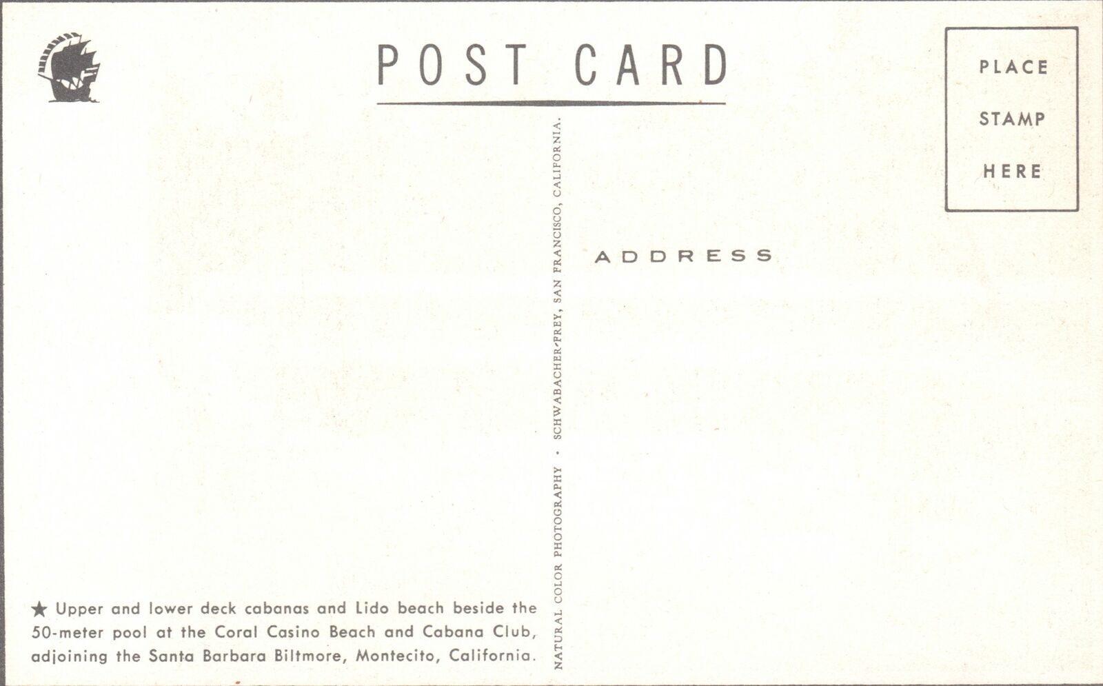 Vintage Postcard 1920's Upper & Lower Deck Cavanas Lido Beach Montecito ...