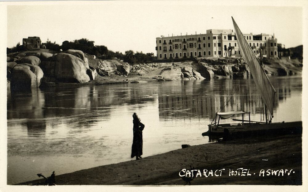 egypt, ASWAN, Cataract Hotel from the Nile (1920s) RPPC Postcard (2 ...