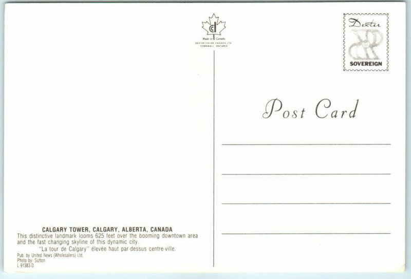 Postcard - Calgary Tower, Calgary, Alberta, Canada | Canada - Alberta ...