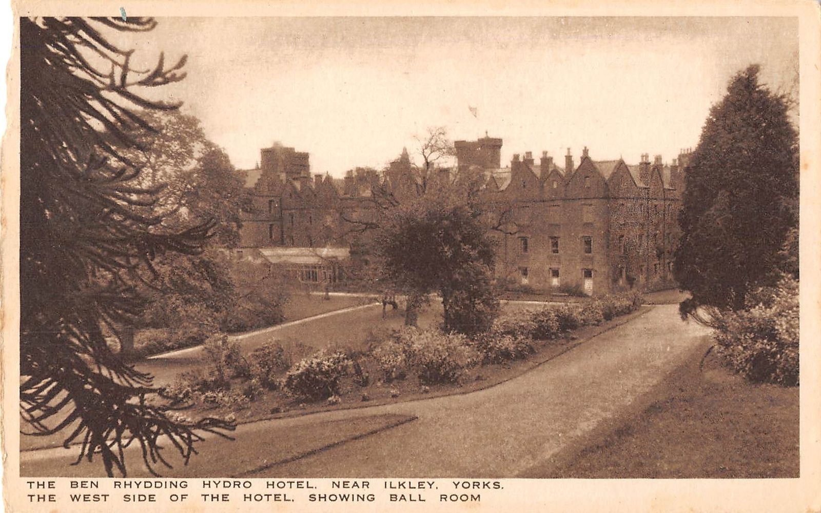 uk28593 ben rhydding hydro hotel showing ball room ilkley real photo uk ...