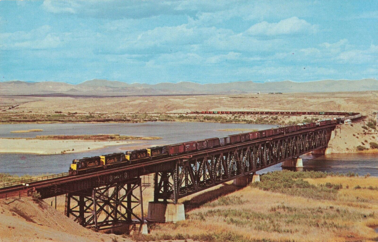 Santa Fe Railway Topock Bridge Colorado River Needles, Ca. Postcard ...