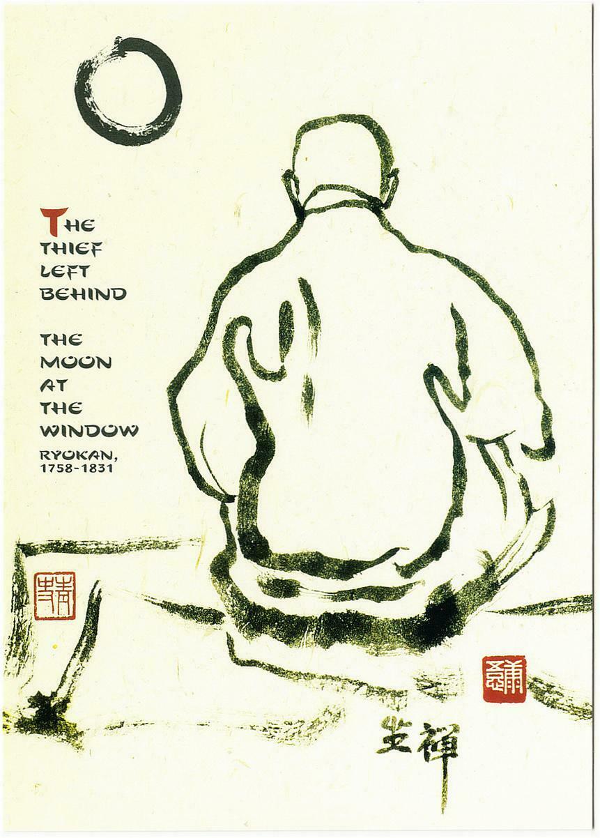 Ryokan Poem Thief and Moon Zen Buddhism Postcard | Topics - Religious ...