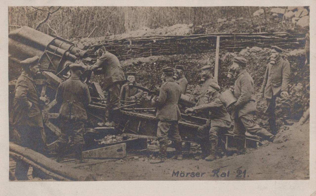 Rppc Mortar GUN GAS Masks Germany WW1 Military Real Photo Postcard (C ...