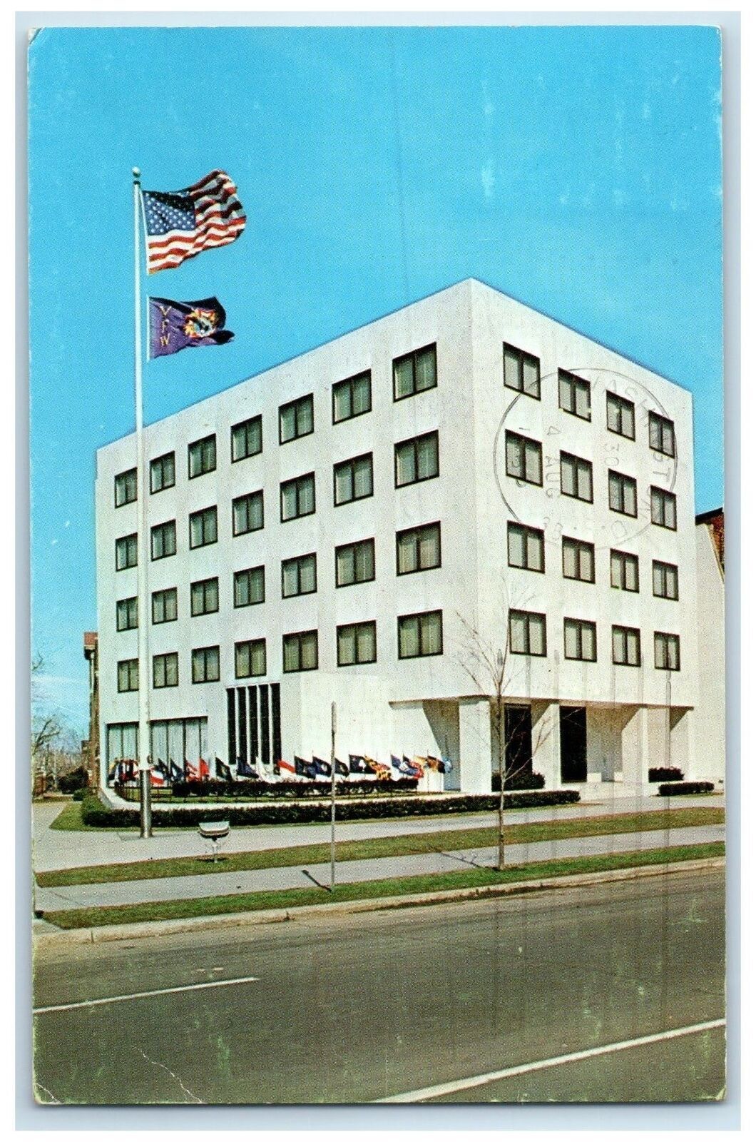 1983 VFW Memorial Building Exterior Flags Scene Washington 2 DC Posted ...
