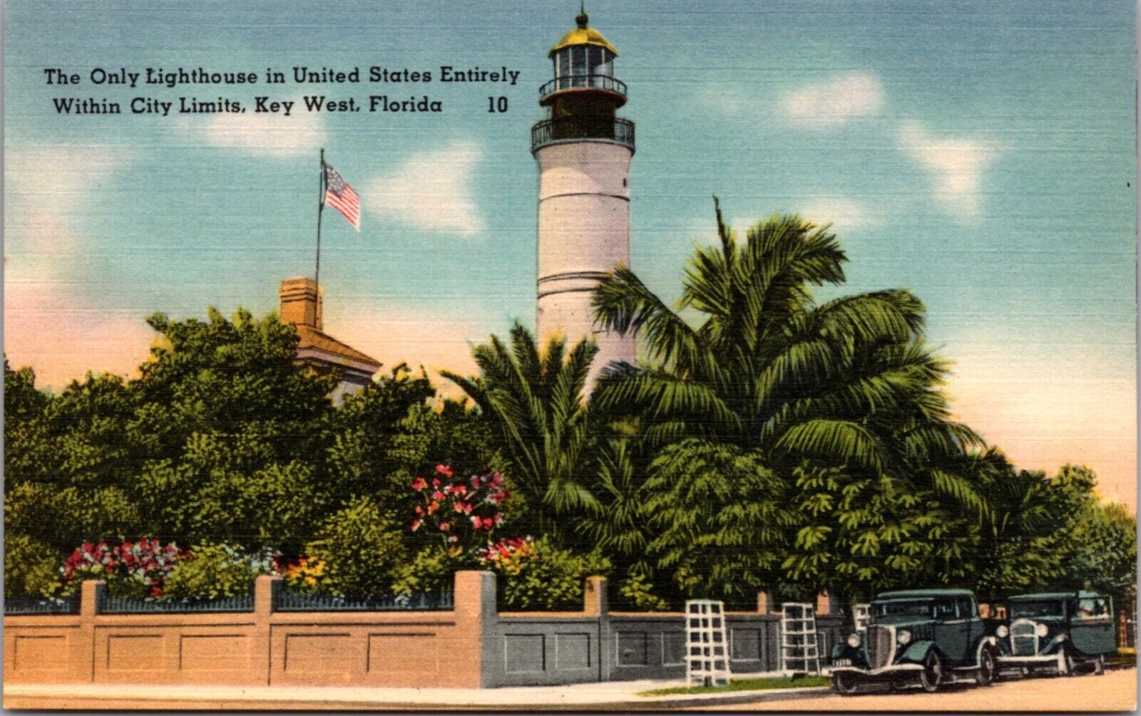 Linen Postcard Lighthouse in Key West, Florida | United States ...