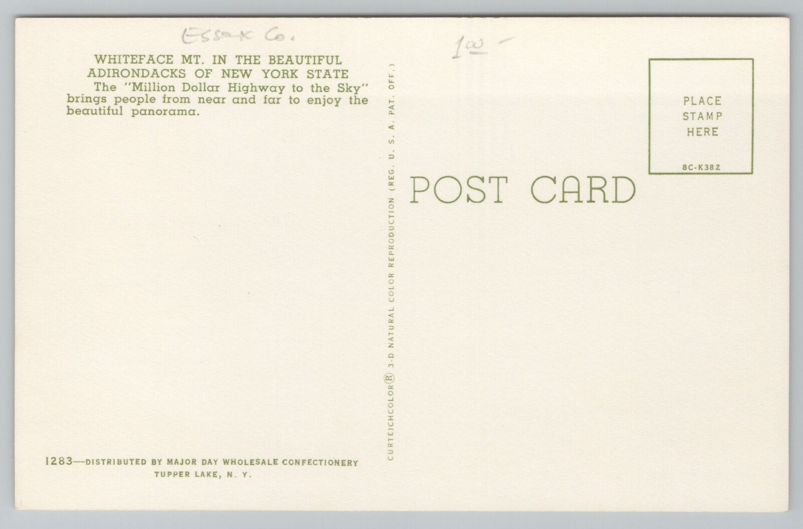 Adirondacks New York~Million Dollar Highway To The Sky~Vintage Postcard ...