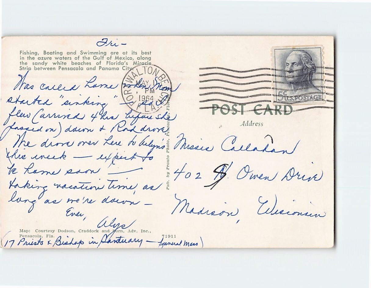 Postcard Fun-Trip Florida's Miracle Strip, World's Most Beautiful ...