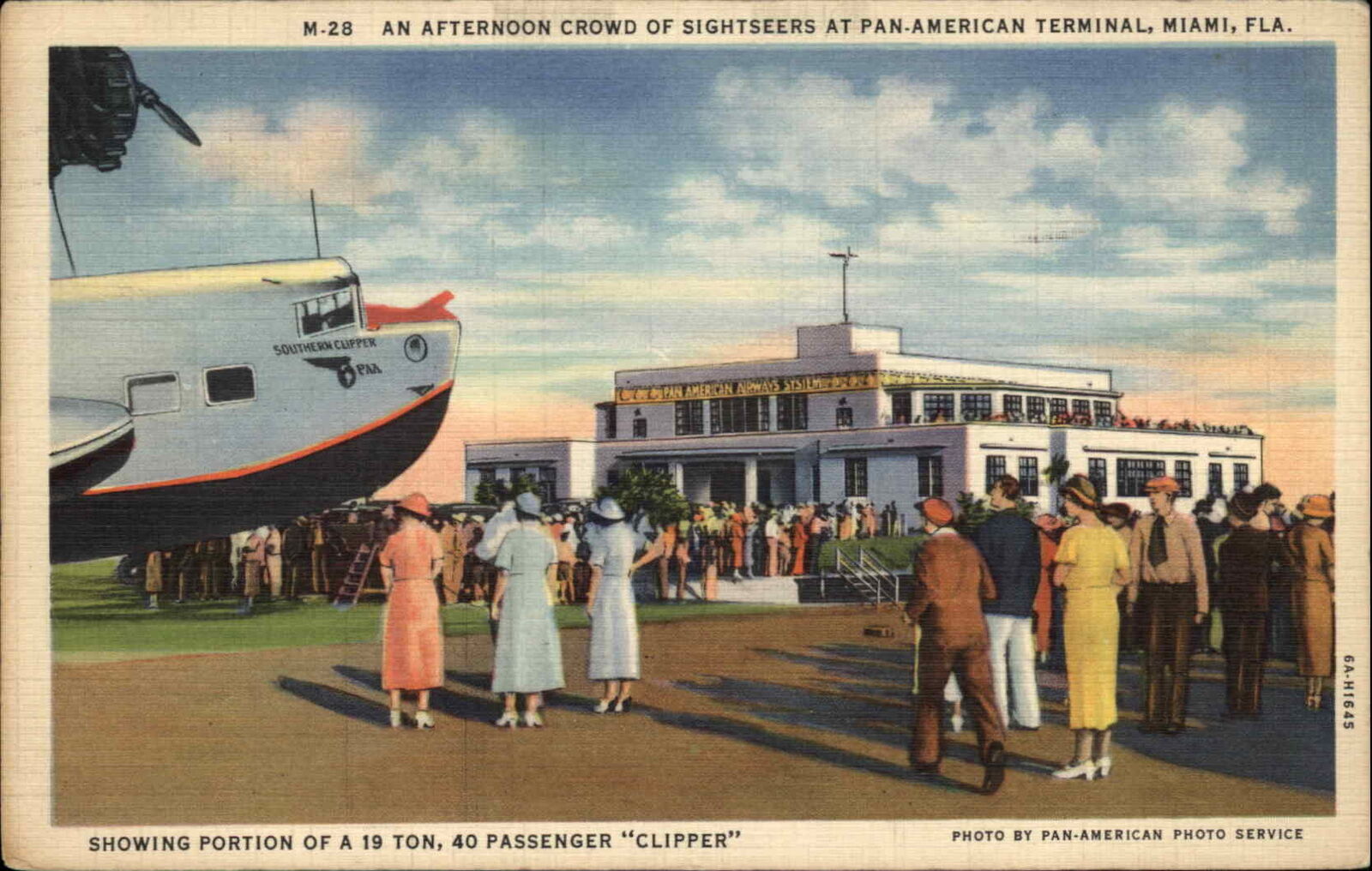 Miami Florida FL Airport Pan-American Terminal Clipper Jet Linen ...