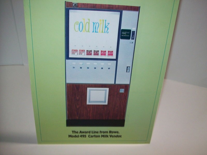 Rowe 1970 Cold Milk Vending Machine FLYER Original Vintage Artwork ...