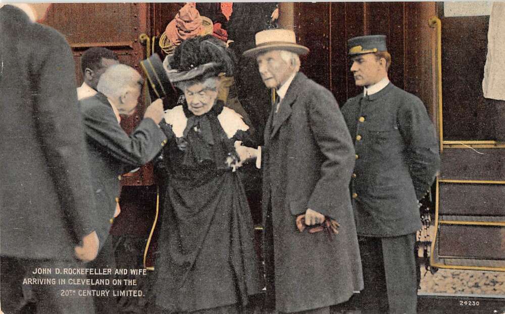 Cleveland Ohio John D Rockefeller and Wife Arriving by Train Postcard ...