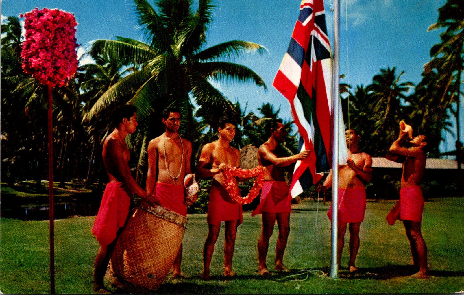 Hawaii Kauai Lihue Coco Palms Resort Hawaiian Flag Raising Ceremony ...