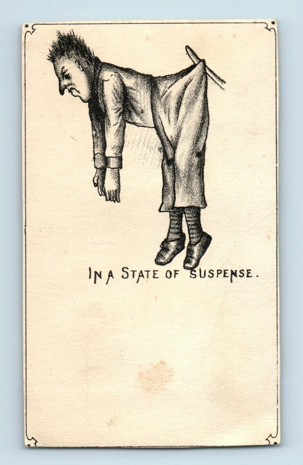 1870's Victorian Comical Card "In A State Of Suspense" Angry Man P160 ...