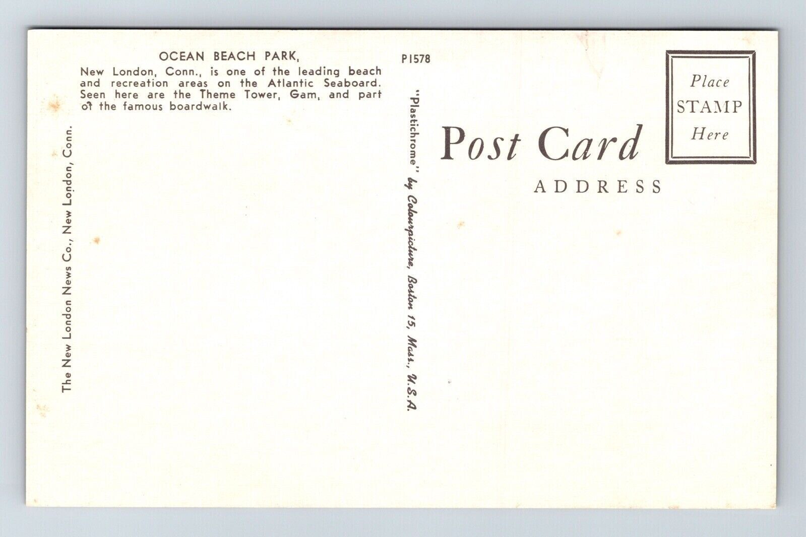 Ocean Beach Park New London Connecticut CT Postcard UNP VTG ...