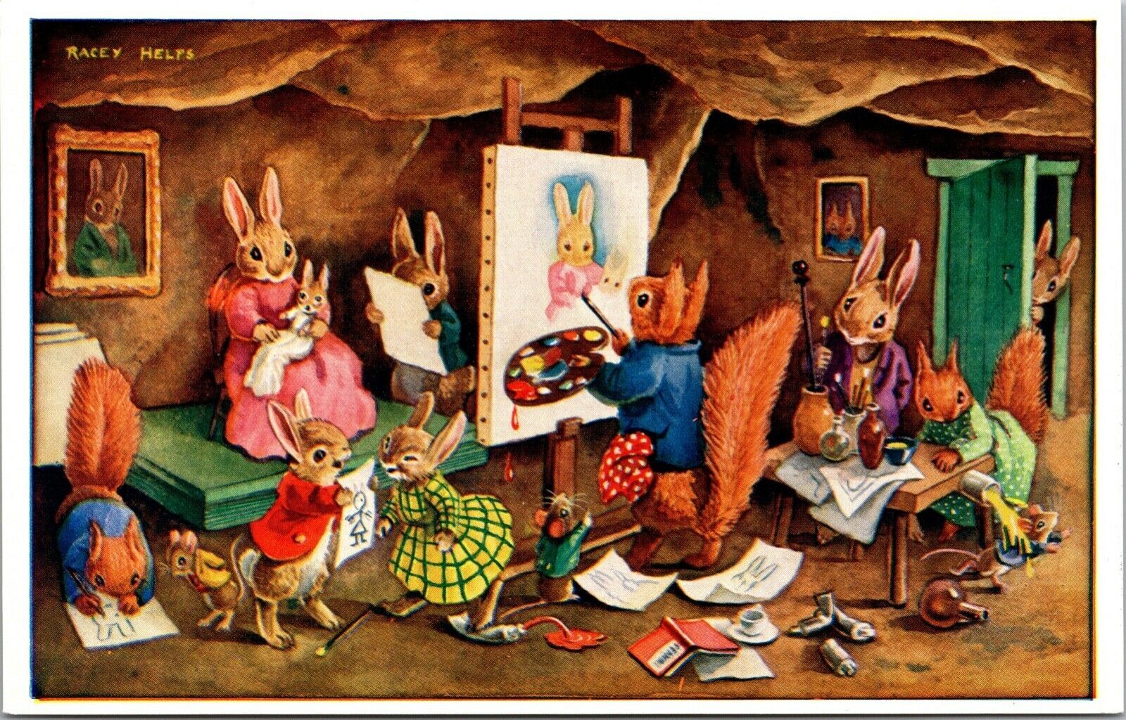 Racey Helps Postcard Dressed Animals The Portrait Painter Arts and ...