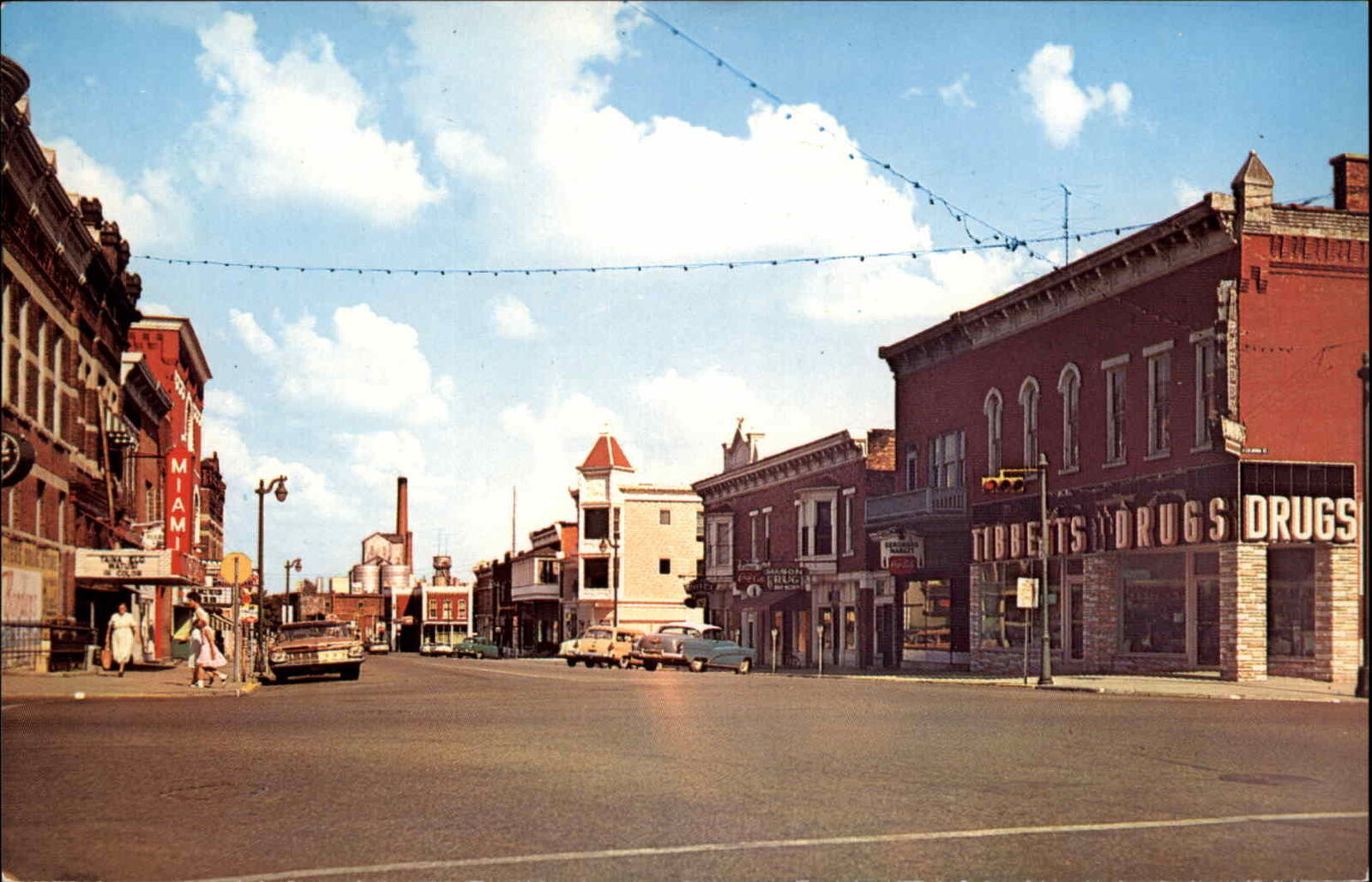 Union City Indiana IN Street Scene Drugstore Cars 1950s-60s Postcard ...