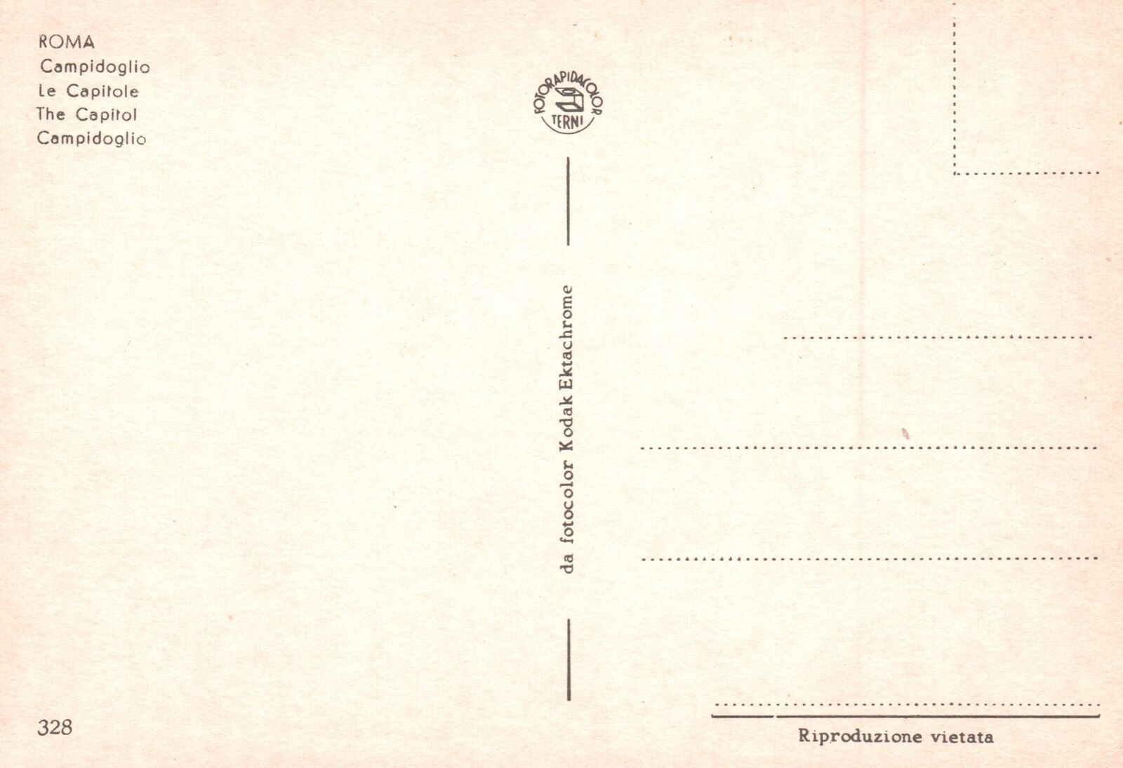 Vintage Postcard Roma The Capitol Building Grounds Monument Rome Italy ...