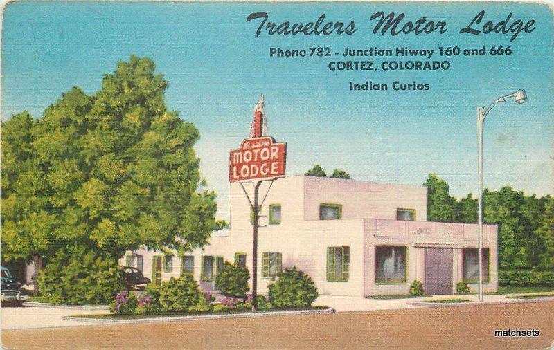 1940s Travelers Motor Lodge Roadside Cortez Colorado Western Associates ...
