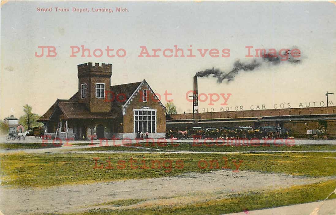 MI, Lansing, Michigan, Grand Trunk Railroad Train Depot, Perry Barker ...