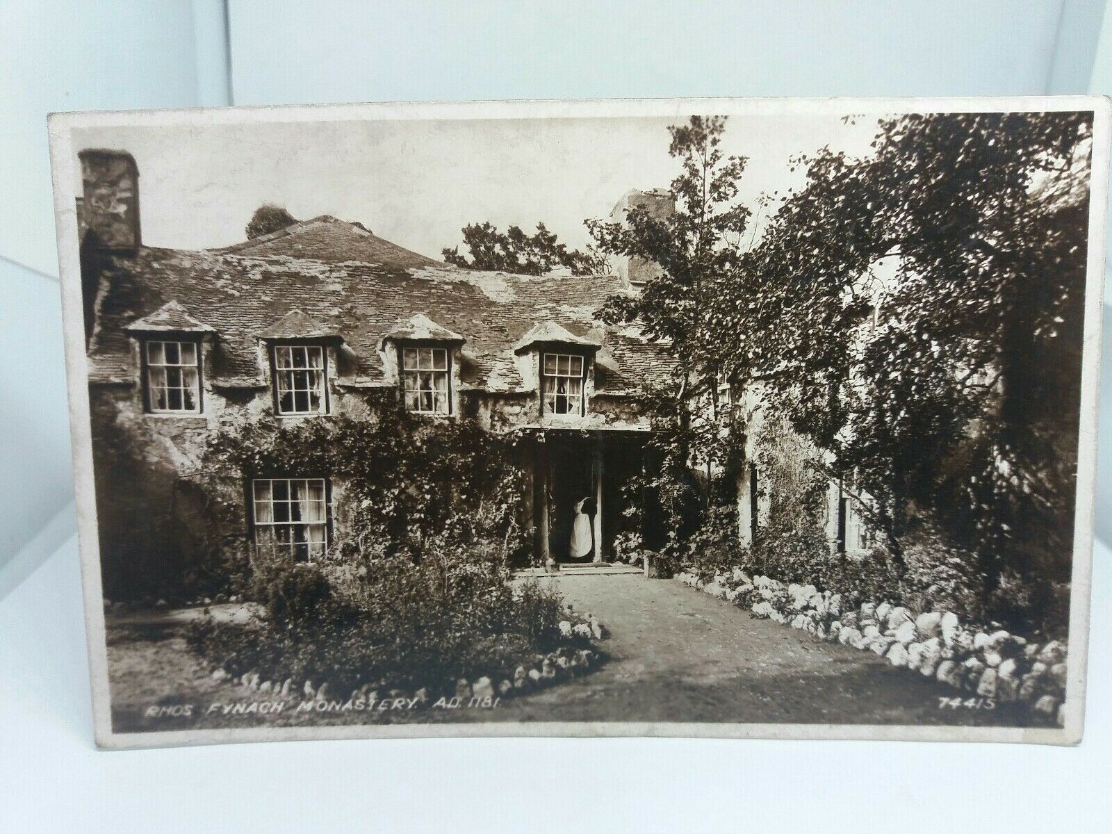 Vintage Rp Postcard Rhos Fynach Monastery c1910 Maid in Doorway Real ...