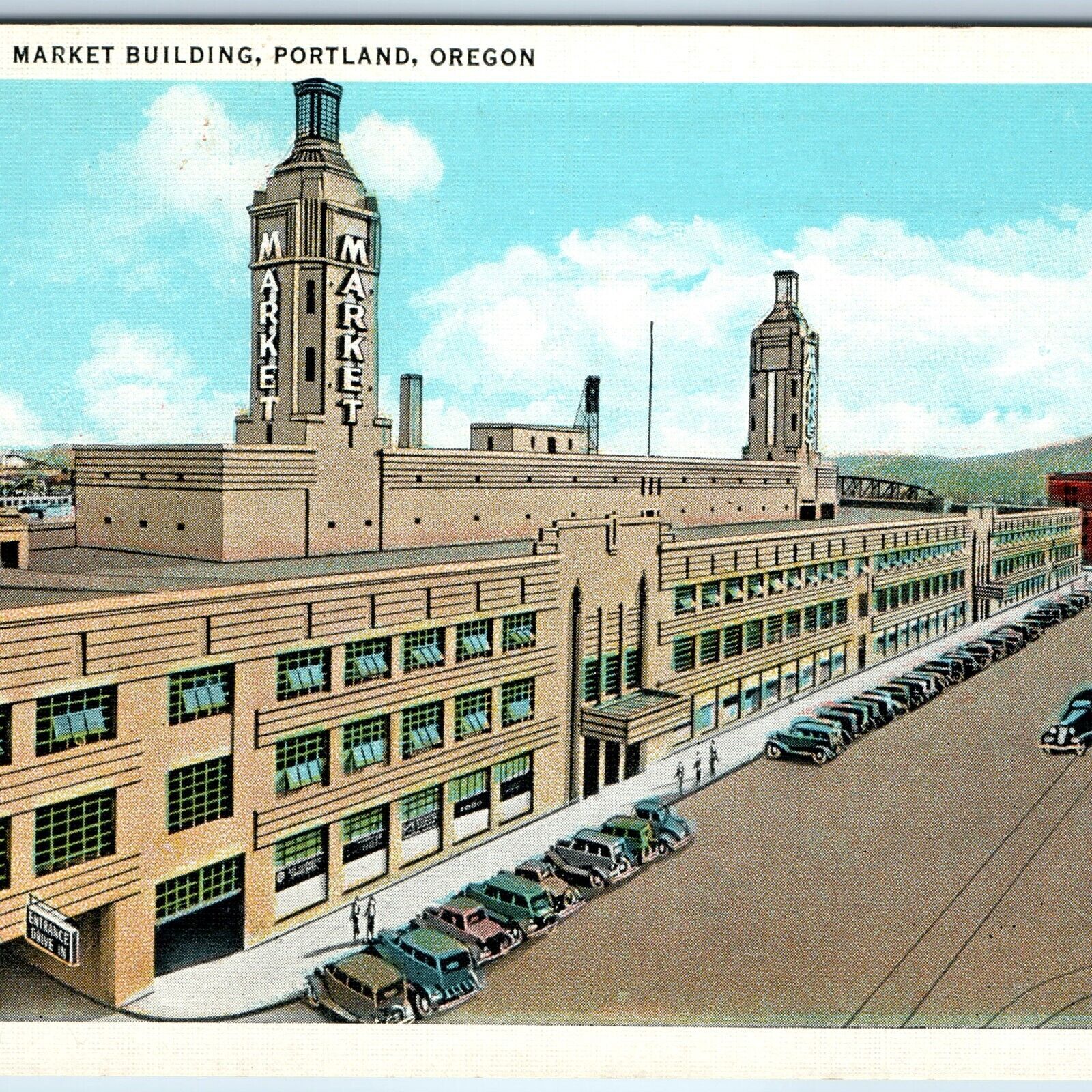 1934 Portland, OR Public Market Building Art Deco Warehouse Plant Ford ...