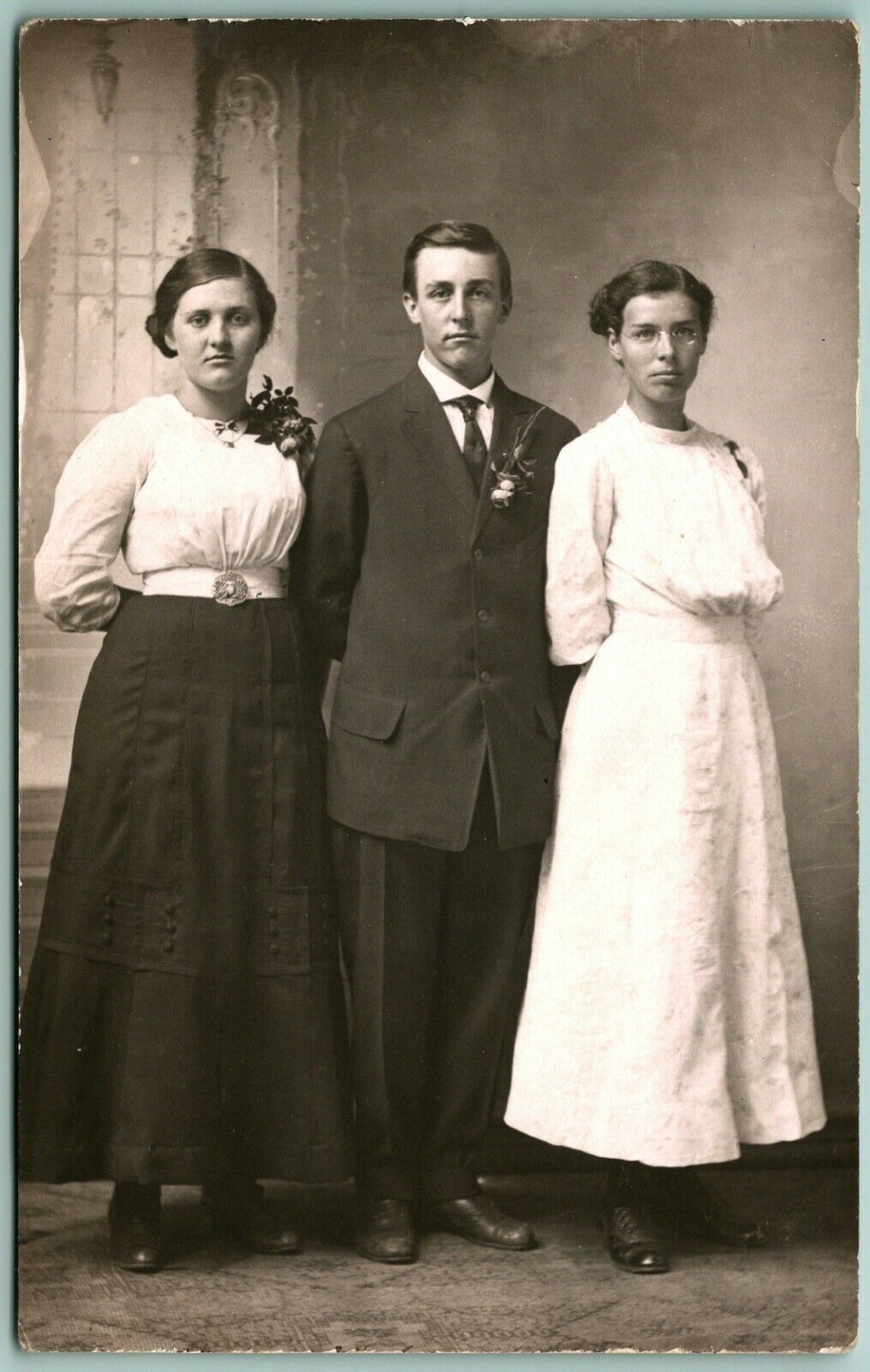 RPPC Studio View of Mother Edith & Russell Looking Very Serious H5 ...