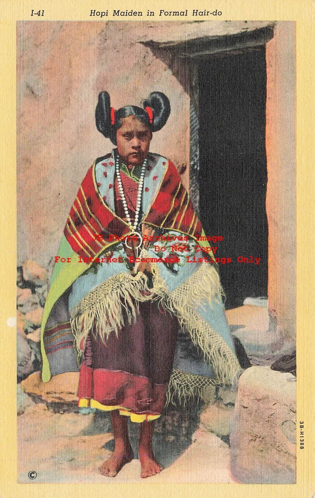 Native American Hopi Indian, Maiden with Formal Hair-do | Asia & Middle ...