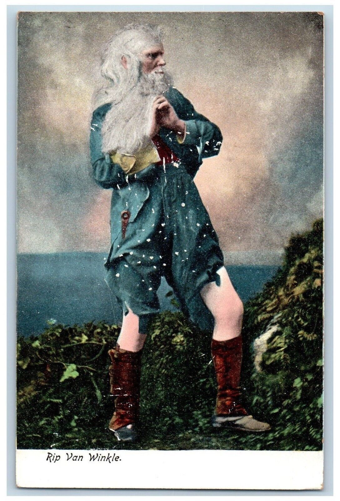 Rip Van Winkle Postcard Old Man White Long Hair c1905 Unposted Antique ...