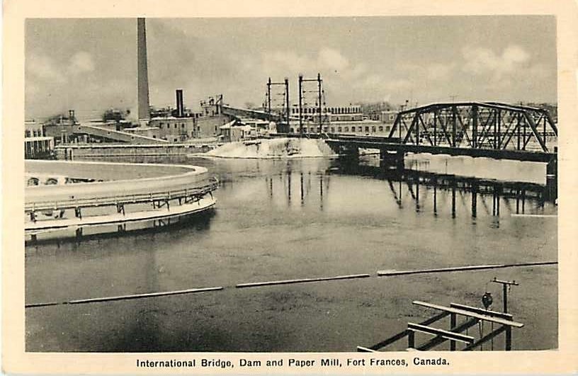 International Bridge, Dam and Paper Mill at Fort Frances Ontario Canada ...