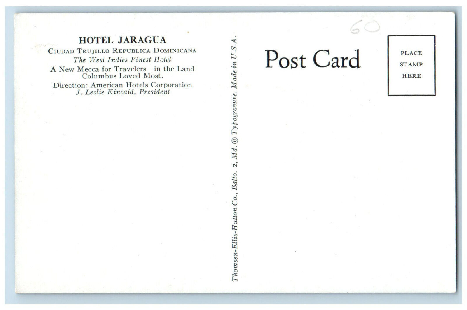 Santo Domingo Dominican Republic Postcard Swimming Pool Hotel Jaragua ...